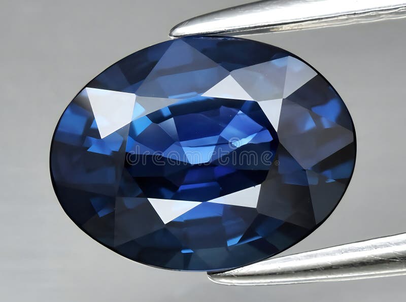 Natural Blue Sapphire Gem on the Background Stock Photo - Image of ...