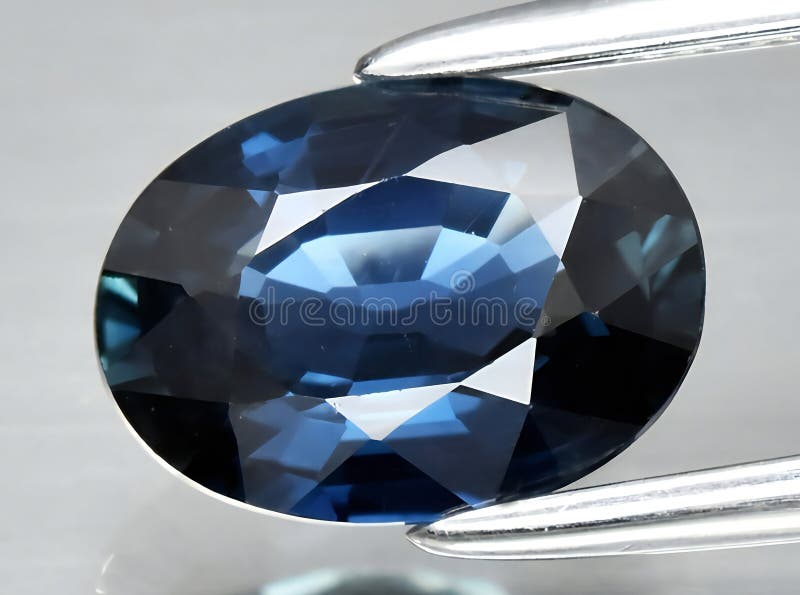 Natural Blue Sapphire Gem on the Background Stock Illustration ...