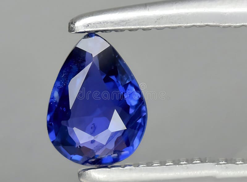 Natural Blue Sapphire Gem on the Background Stock Photo - Image of ...