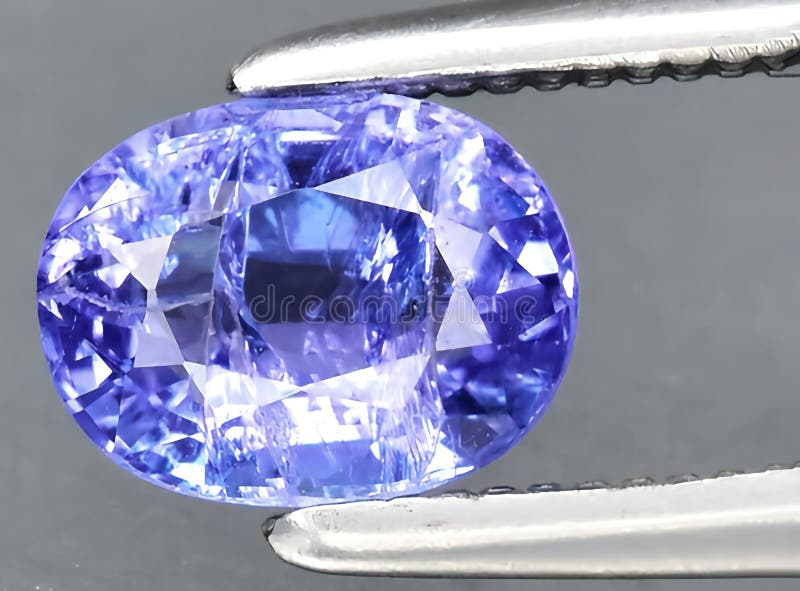 Natural Blue Tanzanite Gem on the Background Stock Illustration ...