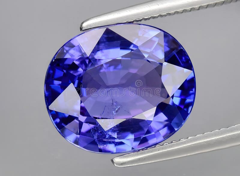 Natural Blue Tanzanite Gem on the Background Stock Illustration ...