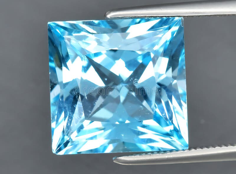 Natural Blue Topaz Gem on the Background Stock Illustration ...
