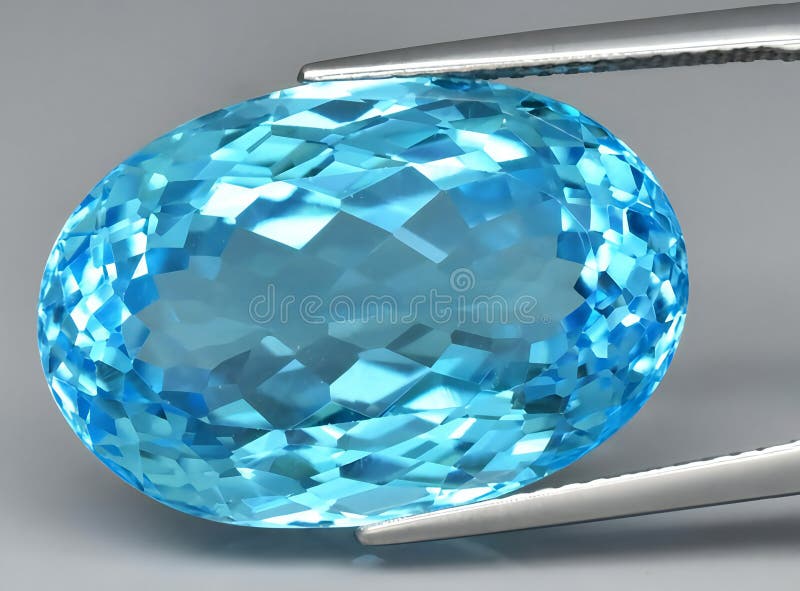 Natural Blue Topaz Gem on the Background Stock Photo - Image of rock ...