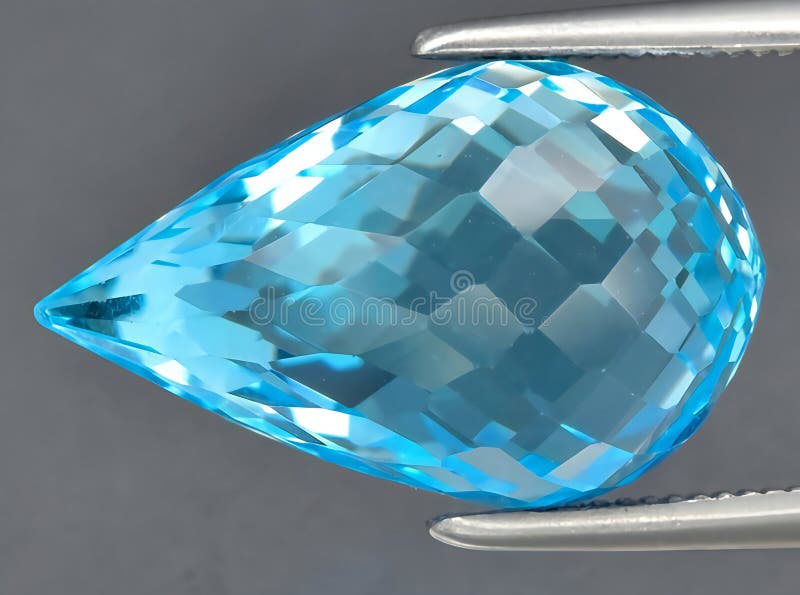 Natural Blue Topaz Gem on the Background Stock Photo - Image of blue ...