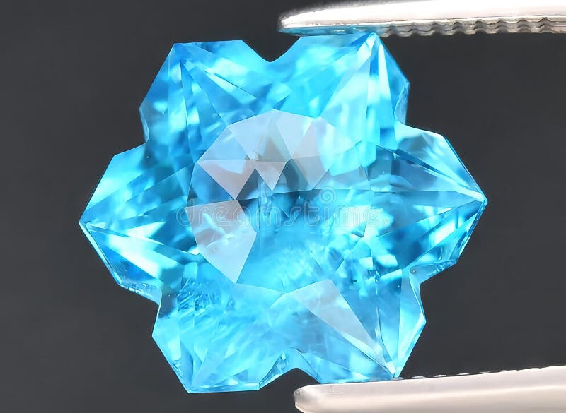 Natural Blue Topaz Gem on the Background Stock Illustration ...