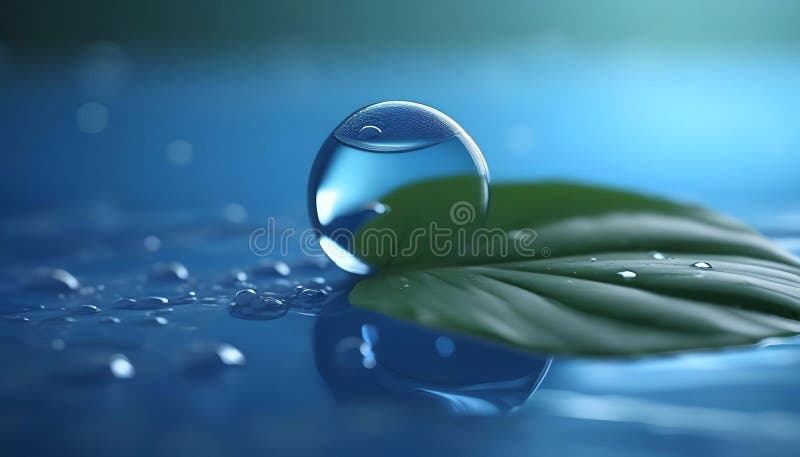 Natural Blue Water Drop Art Photography, Ai Generated Stock ...