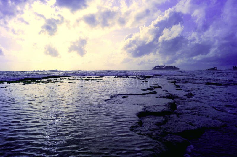 Natural Breakwater Off the Coast Stock Photo - Image of depth, blue ...