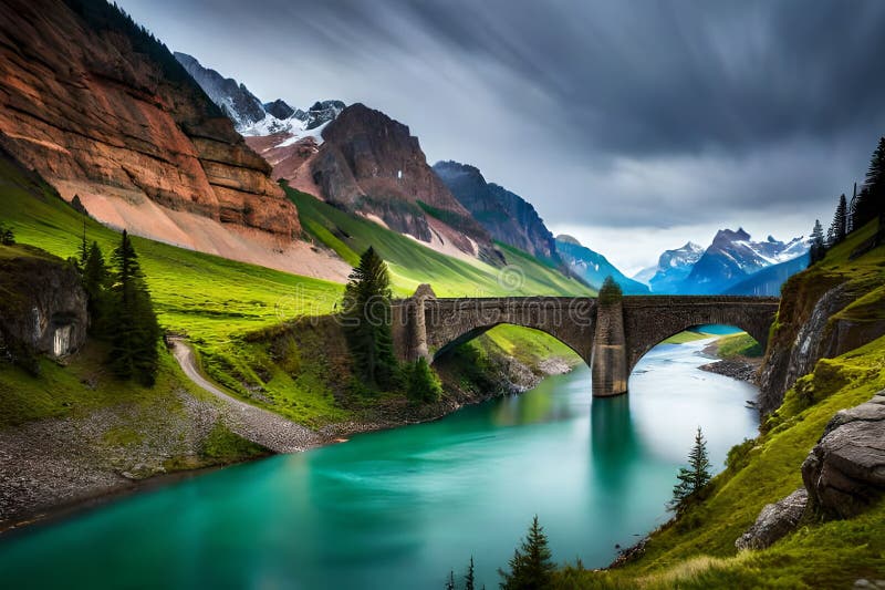 A Natural Bridge Spanning a Narrow River Gorge, Created by the ...
