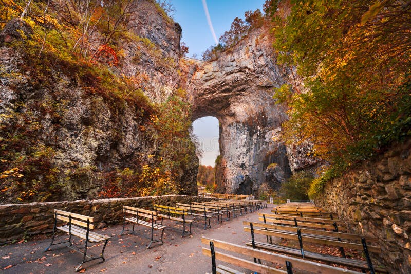 Natural Bridge, Virginia, USA in Autumn Stock Photo - Image of outdoors ...