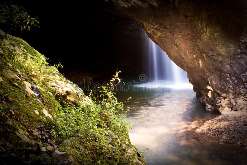 Natural Bridge Waterfall stock image. Image of hinterland - 9912065