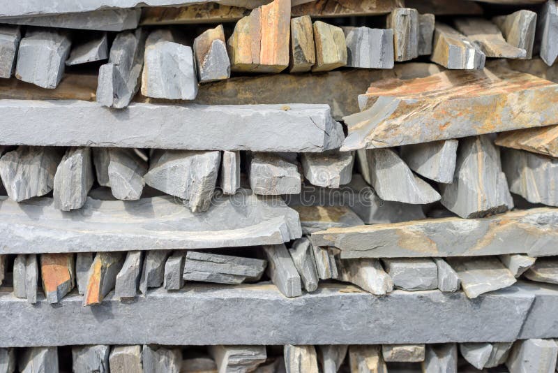 Natural Building Stone Cladding Stock Image - Image of large, road ...