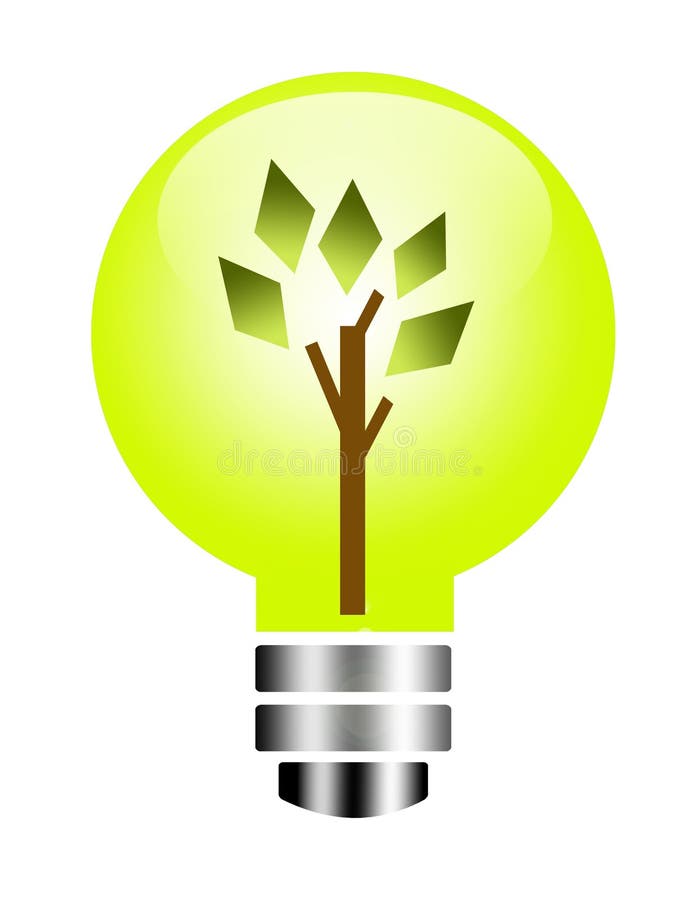 Green Light Bulb stock vector. Illustration of glowing - 9245209