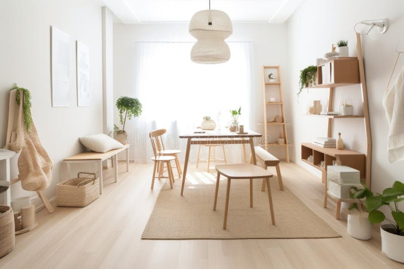 Natural, Calming Design for Clutter-free Space Stock Illustration ...