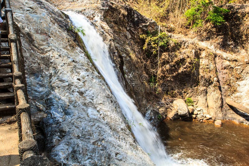 Natural cascade stock image. Image of forest, leaf, rocks - 53346659
