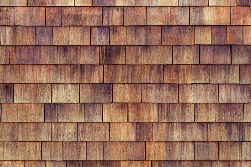 Grunge Cedar Tile Panel on the Exterior Wall Stock Image - Image of ...