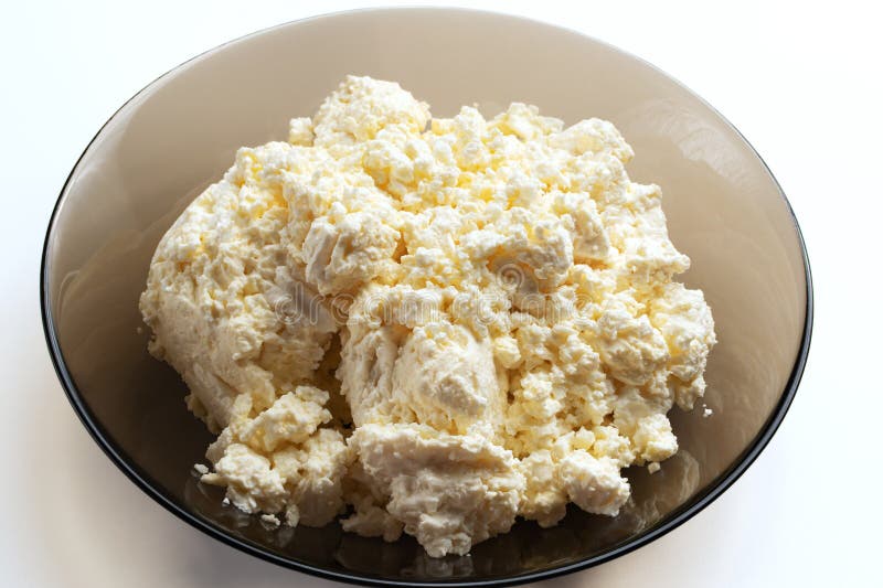 Natural Cheese Curd Close-up on White Background Stock Photo - Image of ...