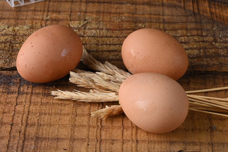 Natural Chicken Egg on the Wooden Table, Rustic Free-range Chicken ...