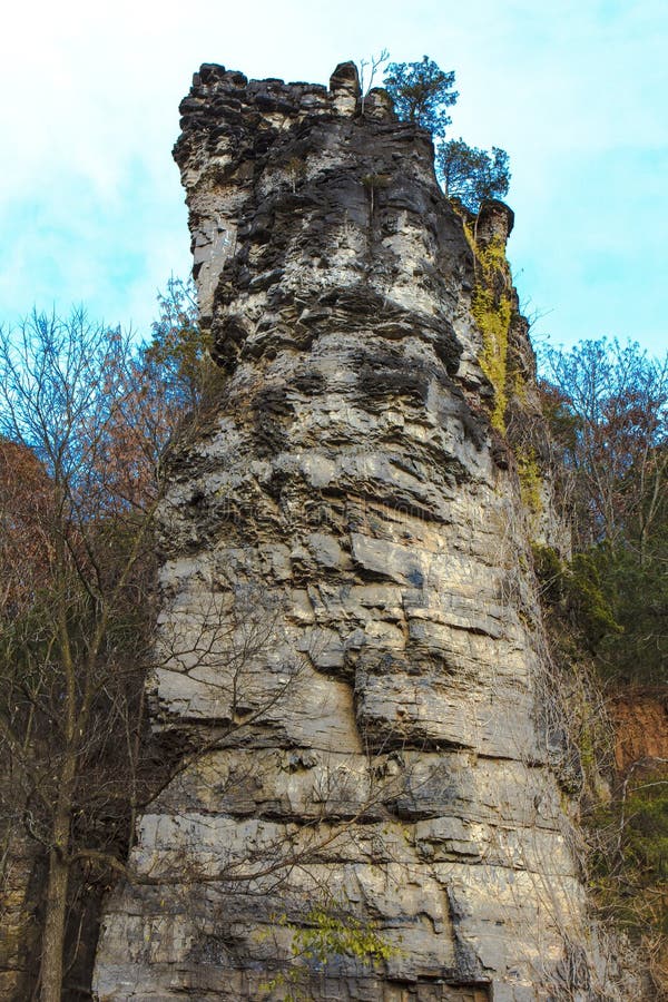 Natural Chimneys in Autumn, Virginia Stock Image - Image of hiking ...
