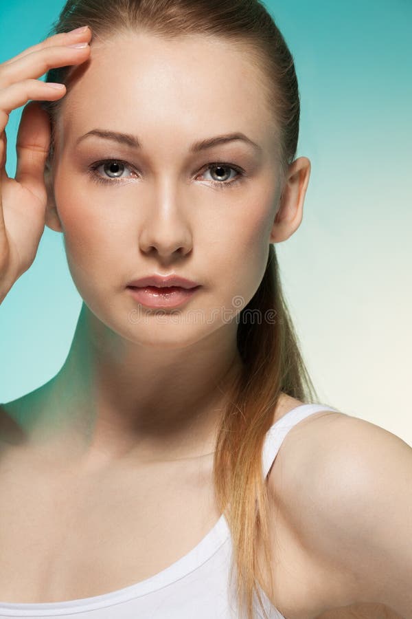 Portrait of blond girl stock photo. Image of natural - 59733096