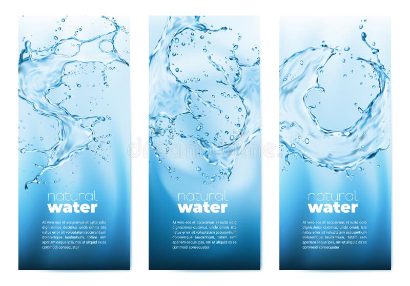 Natural Clean Water Realistic Transparent Splashes Stock Vector ...