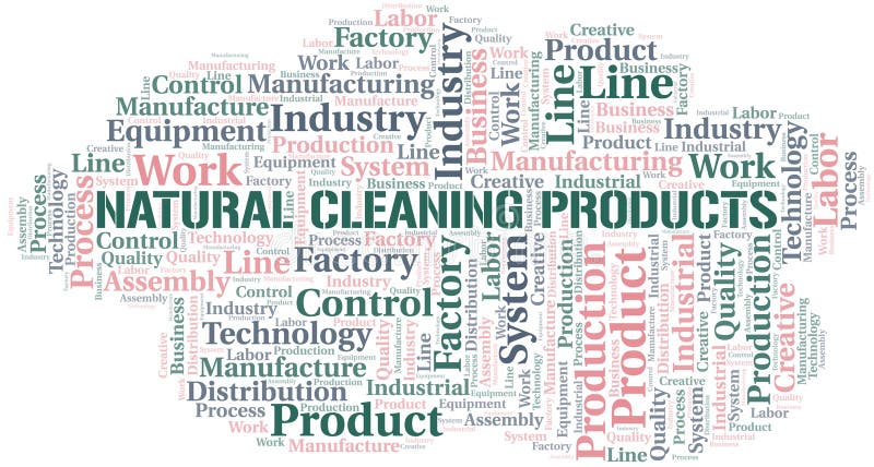 Natural Cleaning Products Word Cloud Create with Text only. Stock ...