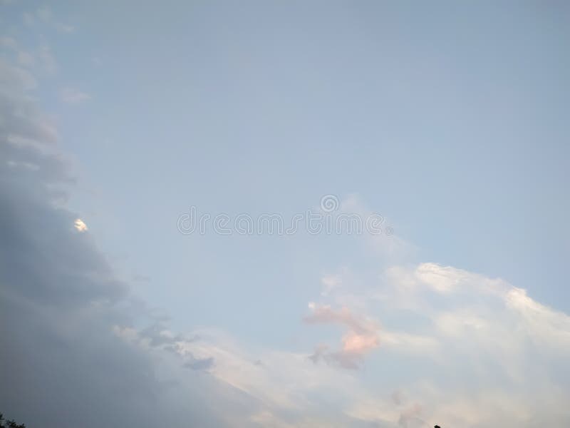 Natural Cloud Fly Blue Sky Landscape and Sun Rising at Skyline ...