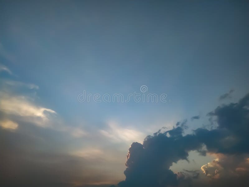 Natural Cloud Fly Blue Sky Landscape and Sun Rising at Skyline ...