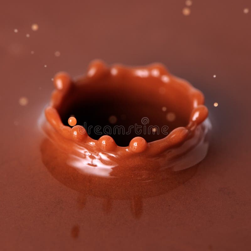 Natural Cocoa Splash Macro stock image. Image of macro - 250971177