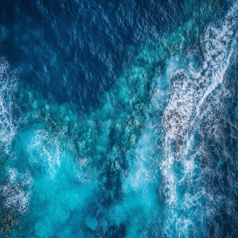 The Natural Color of Sea Ocean Daylight Water with Waves Theme Seamless ...