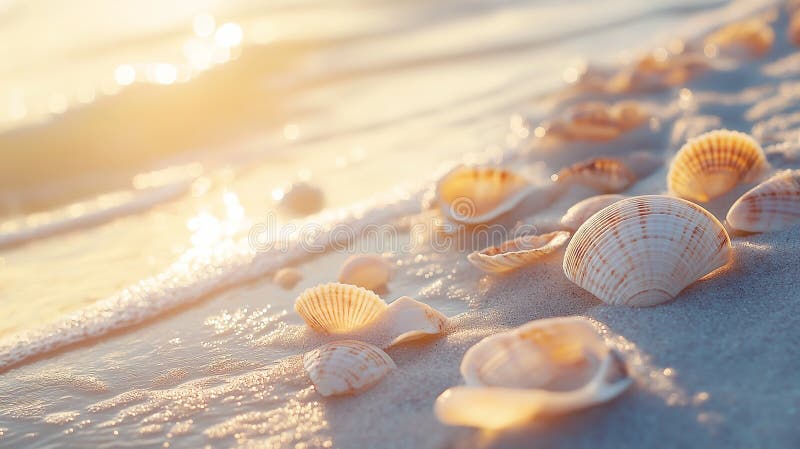Natural-colored Shells Scattered on the Seashore Stock Image - Image of ...