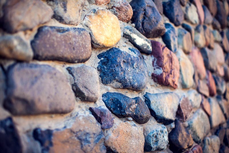 Natural Colorful Pebbles Wall on Beach in Summer Stock Photo - Image of ...