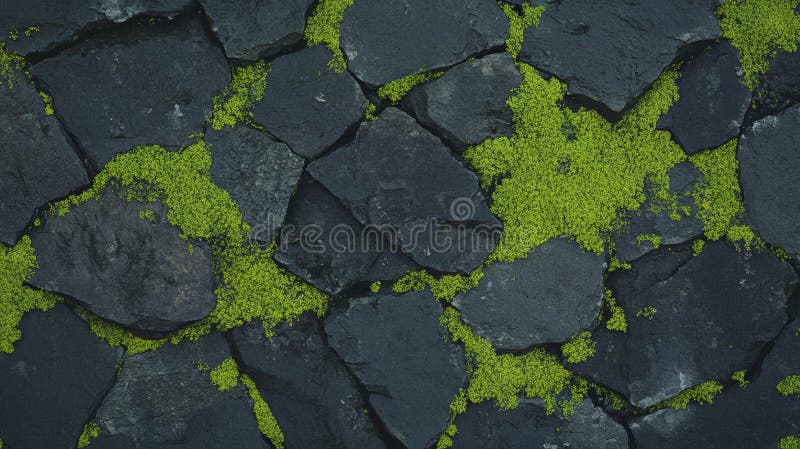 Natural Contrast of Soft Olive Moss on Rough Cracked Earth Surface ...