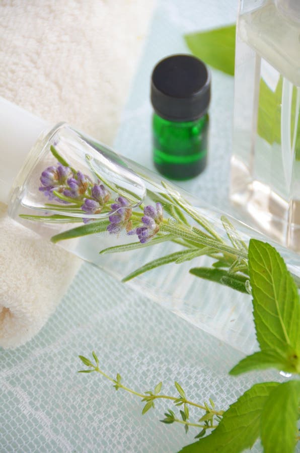 Natural Cosmetics with Essential Oil Stock Image - Image of plant ...