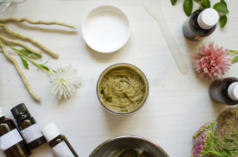 Natural Cosmetics Preparation. Tools for Preparing of Organic Co Stock ...