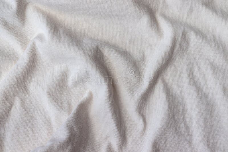 Natural Cotton Jersey Fabric Texture. Crumpled Beige Textile Background ...