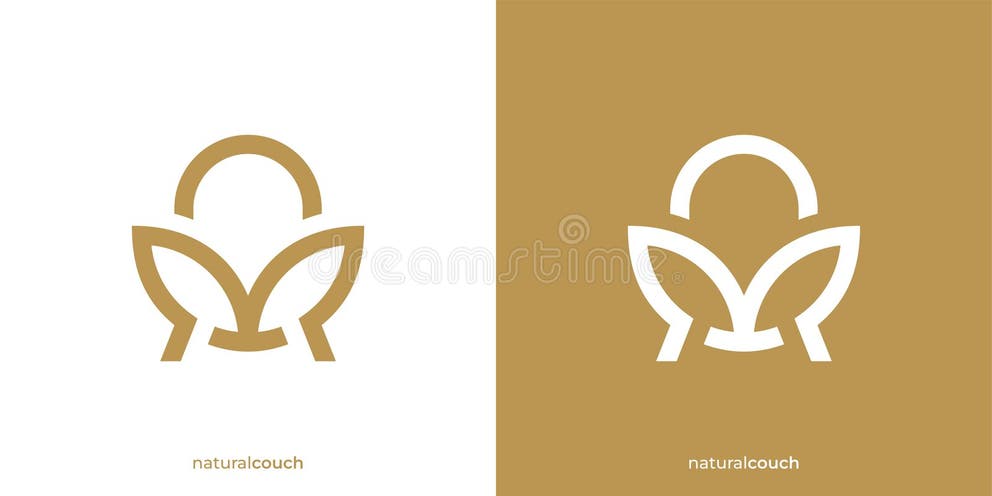 Simple Natural Couch Logo. Abstract Sofa Chair Couch and Leaf Graphic ...