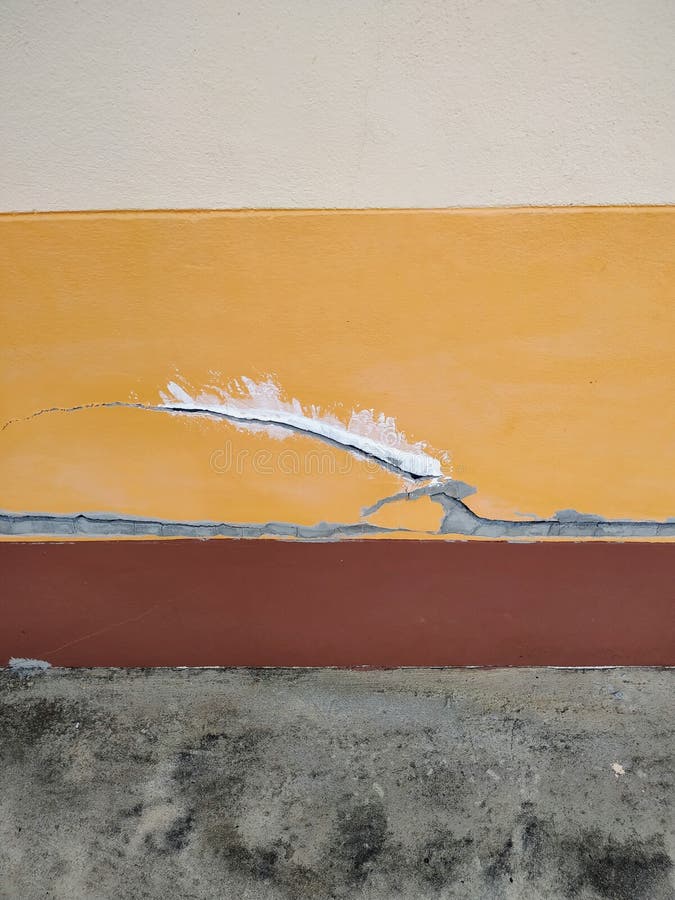 Natural Crack Pattern on the Old Cement Wall in Kindergarten School in ...
