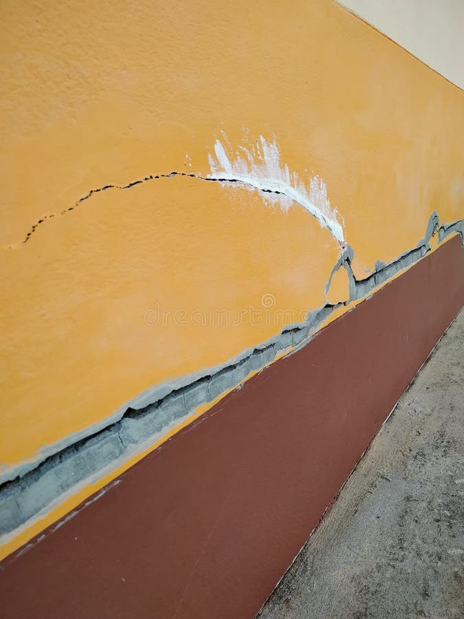 Natural Crack Pattern on the Old Cement Wall in Kindergarten School ...