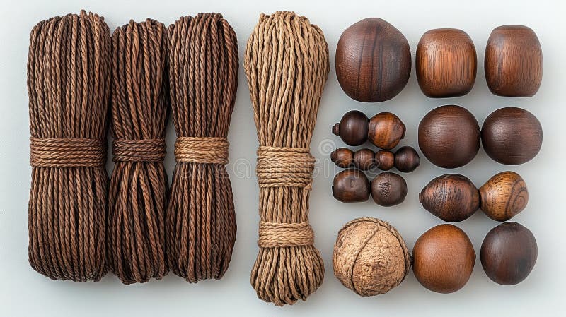 Natural Craft Materials Arranged in Various Textures and Colors on a ...