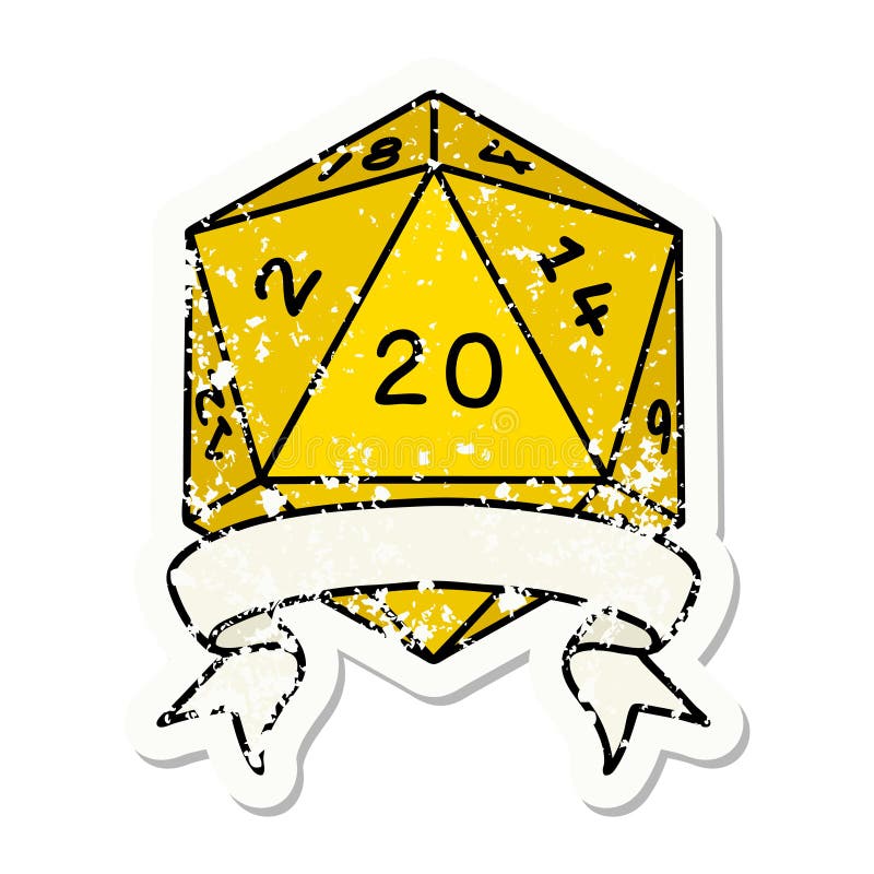 Natural 20 Critical Hit D20 Dice Roll Illustration Stock Vector ...