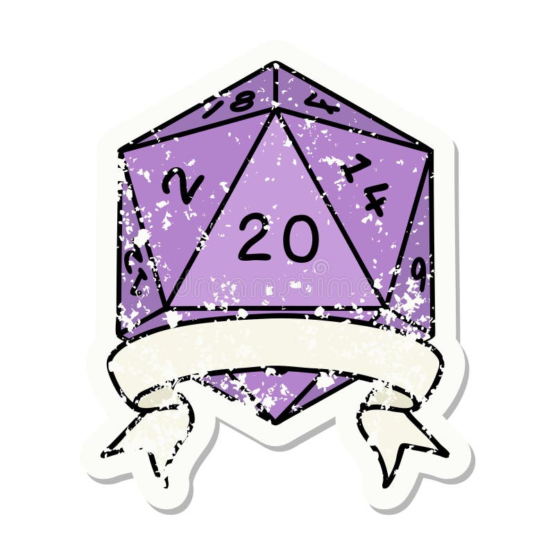 Natural 20 Critical Hit D20 Dice Roll Illustration Stock Vector ...