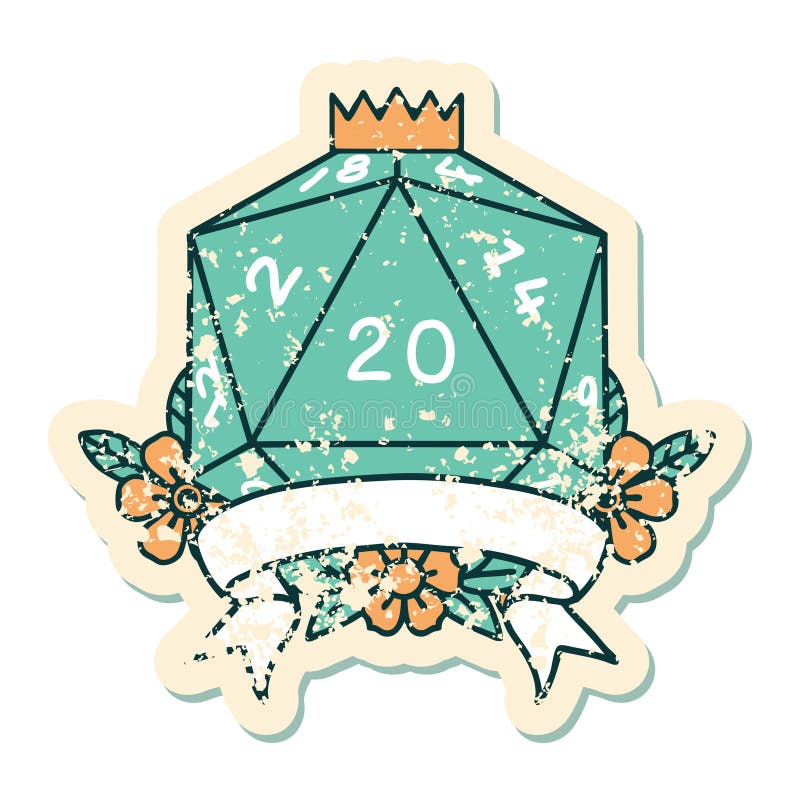 Natural 20 Critical Hit D20 Dice Roll Illustration Stock Vector ...