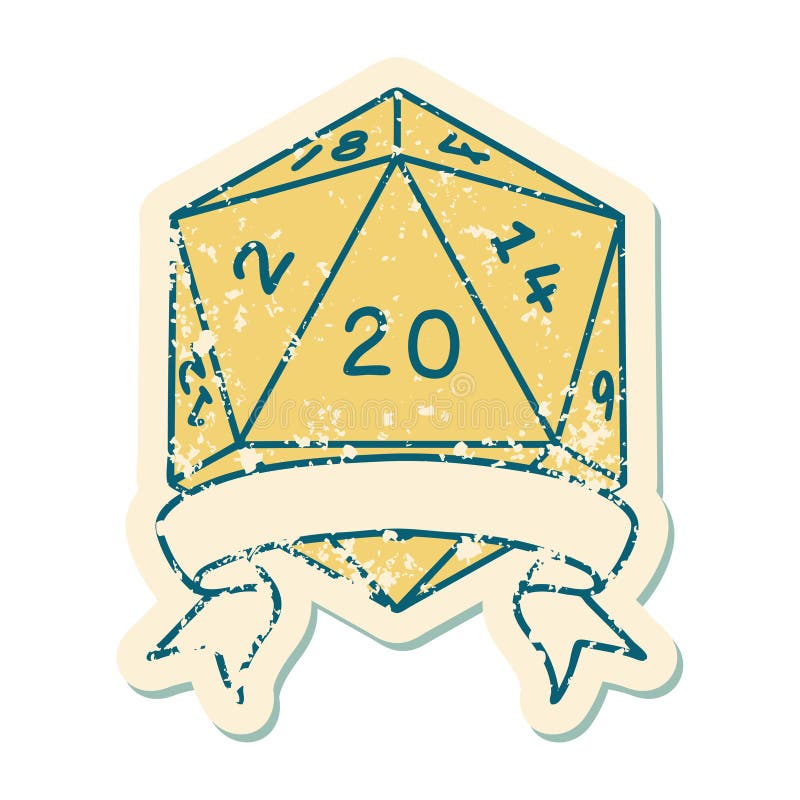 Natural 20 Critical Hit D20 Dice Roll Illustration Stock Vector ...