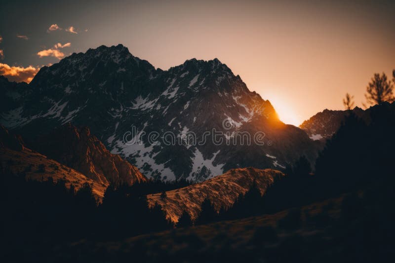 Natural Cute Mountain Background. Illustration AI Generative Stock ...