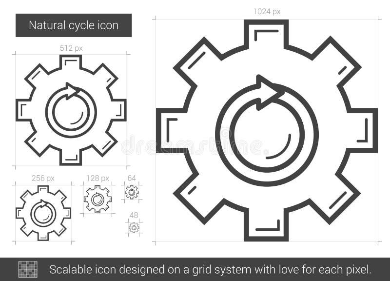 Natural cycle line icon. stock vector. Illustration of circulation ...