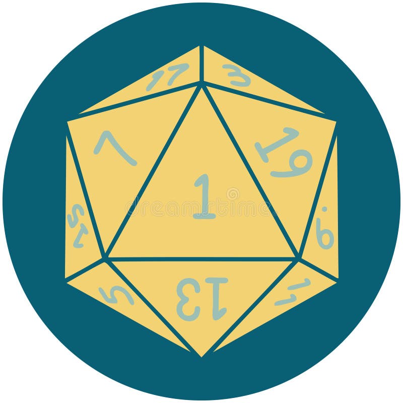 Natural 1 D20 Dice Roll Illustration Stock Vector - Illustration of ...