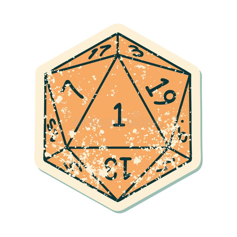 Natural 1 D20 Dice Roll Illustration Stock Vector - Illustration of ...