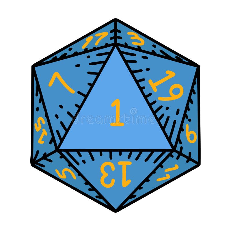 Natural 1 D20 Dice Roll Illustration Stock Vector - Illustration of ...