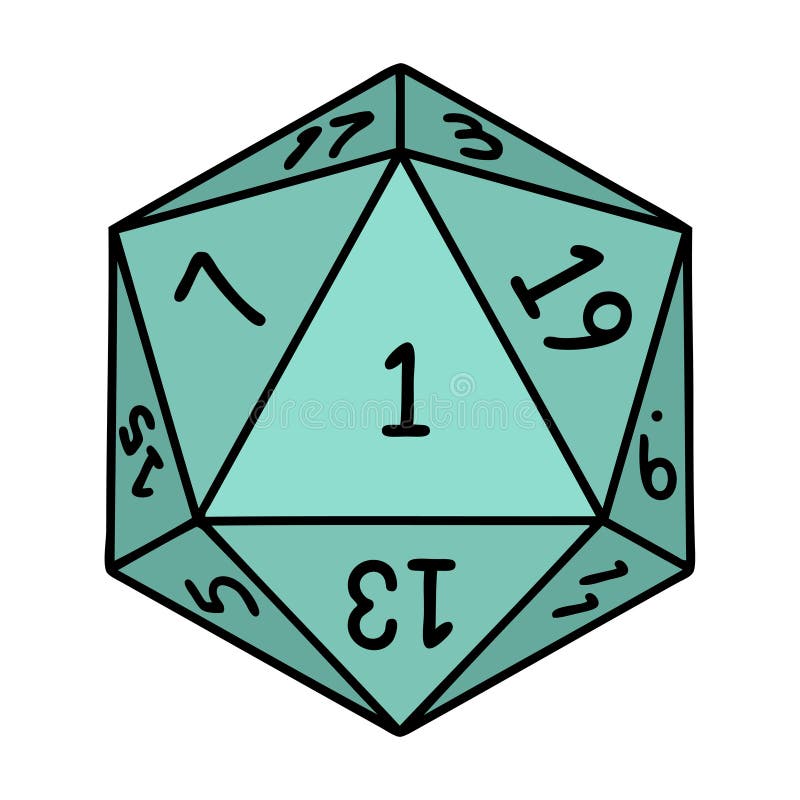 Natural 1 D20 Dice Roll Illustration Stock Vector - Illustration of ...