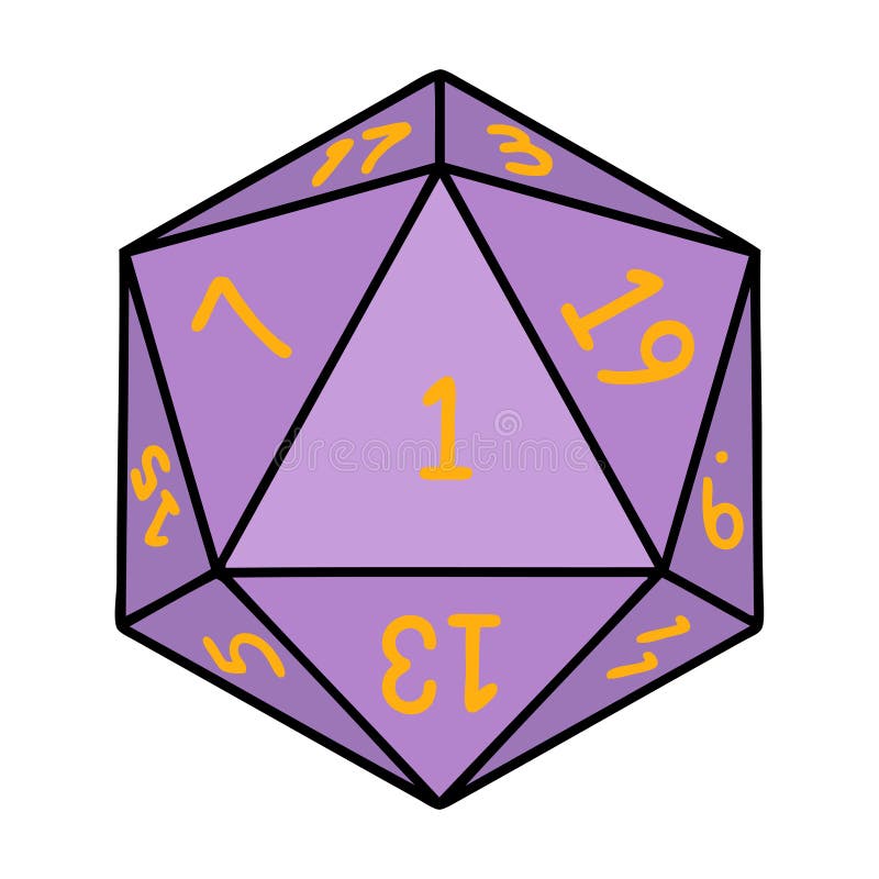 Natural 1 D20 Dice Roll Illustration Stock Vector - Illustration of ...